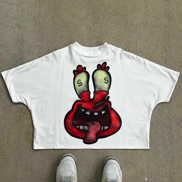 Club Mrkt | Shirts | Club Mrkt Mr Krabs White Tee | Poshmark